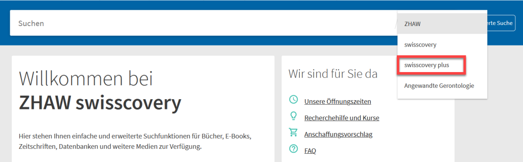 ZHAW swisscovery – Was ist neu? - Beyond Books