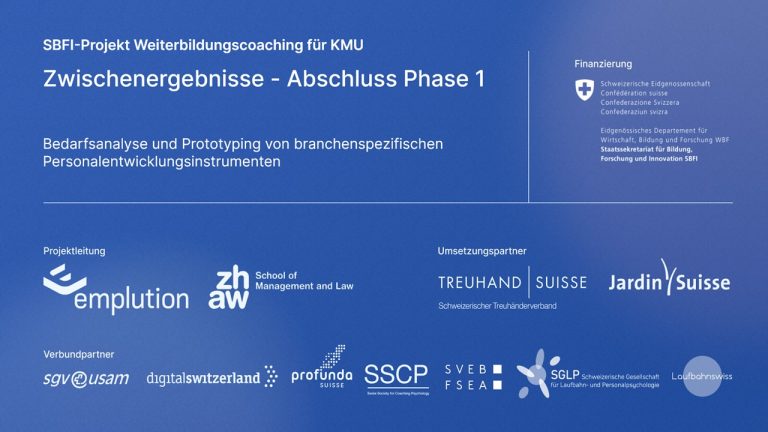 Abschlussergebnisse Phase 1 - SBFI-Projekt Weiterbildungscoaching für ...