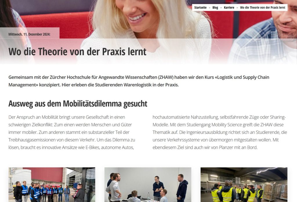 Mobility Science kooperiert in Logistikmodul mit Planzer - Mobility Science